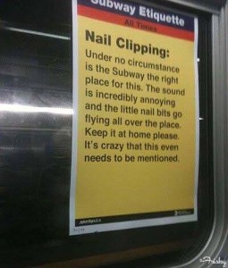 No nail clipping on the subway! | Funny Memes